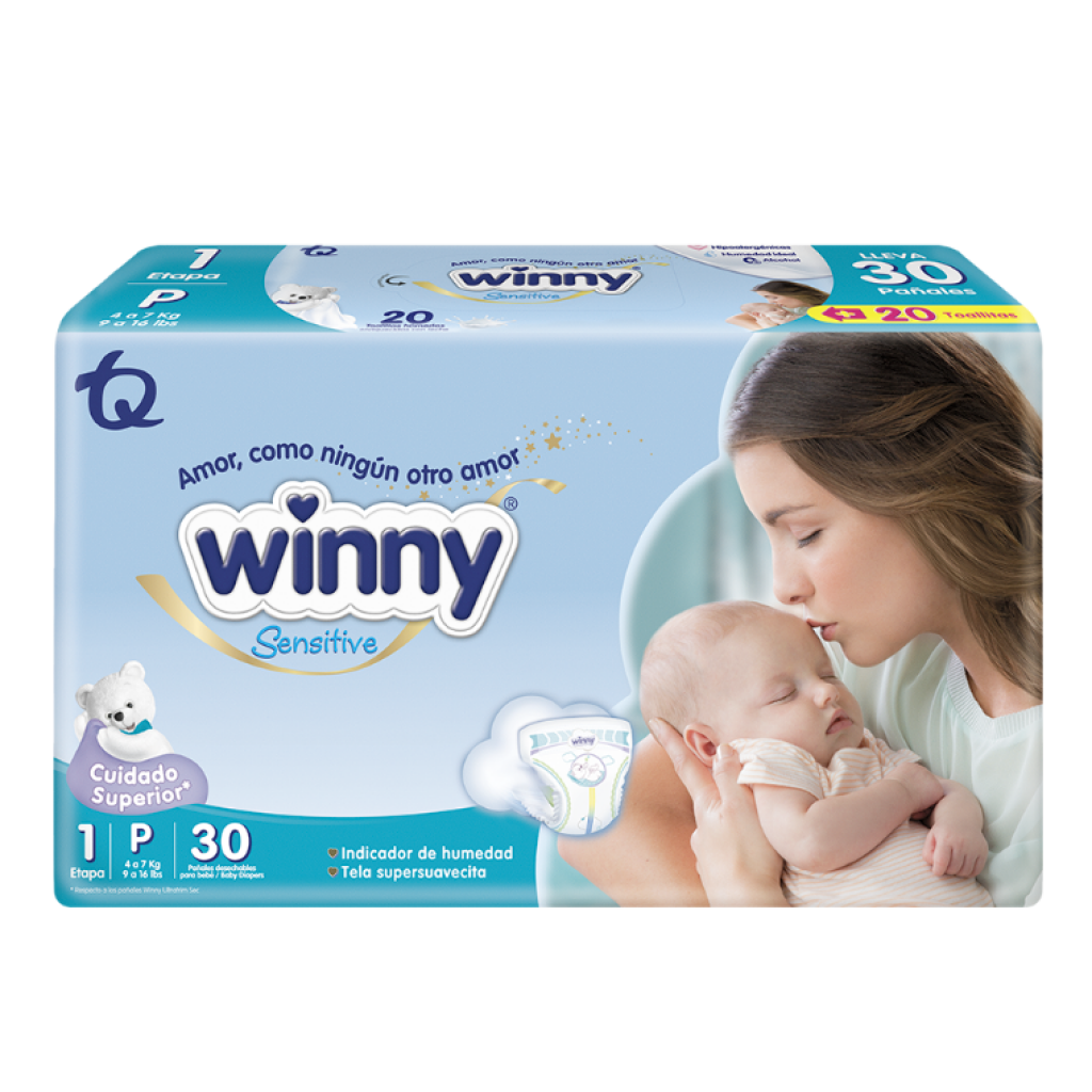 WINNY SENSITIVE GOLD - PAQUETE X 30 PAÑALES - INTERCOMERCIAL MEDICA