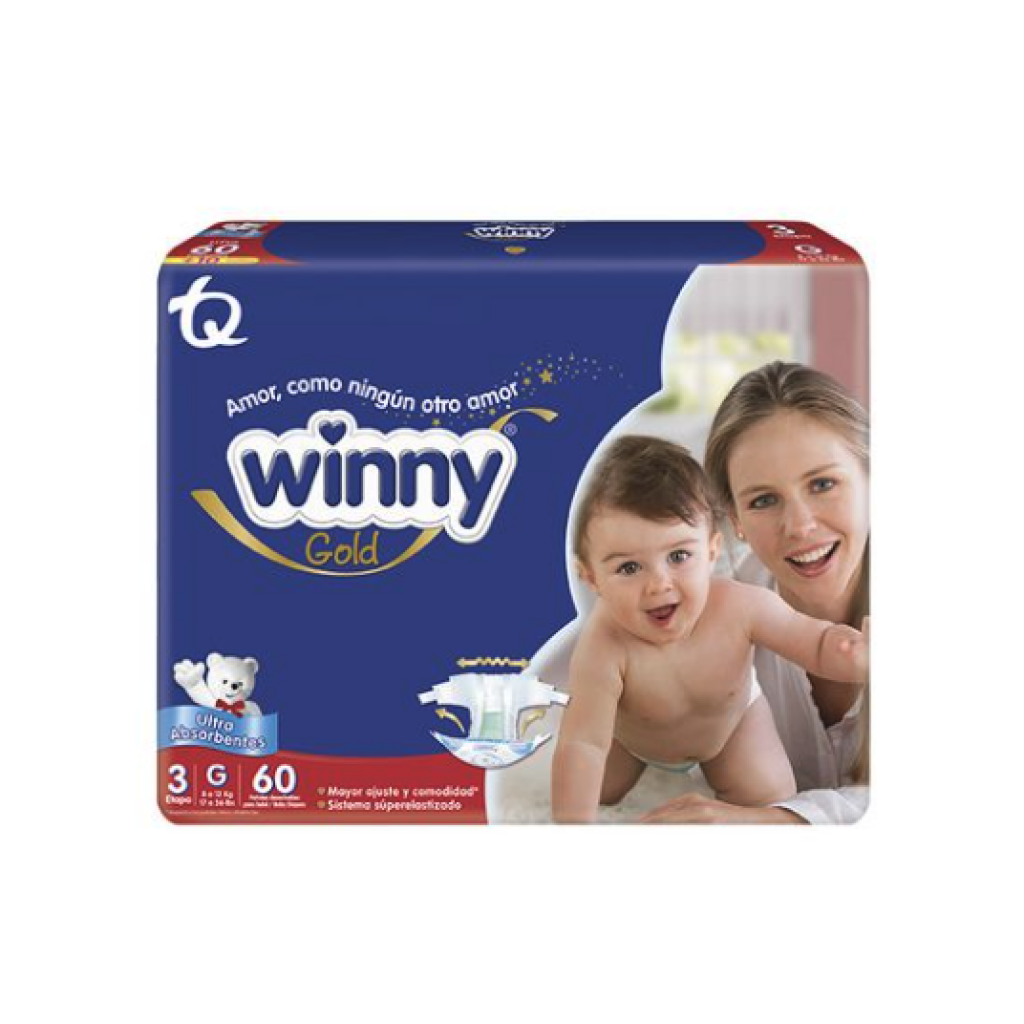 WINNY ULTRA GOLD - PAQUETE X 60 PAÑALES - INTERCOMERCIAL MEDICA